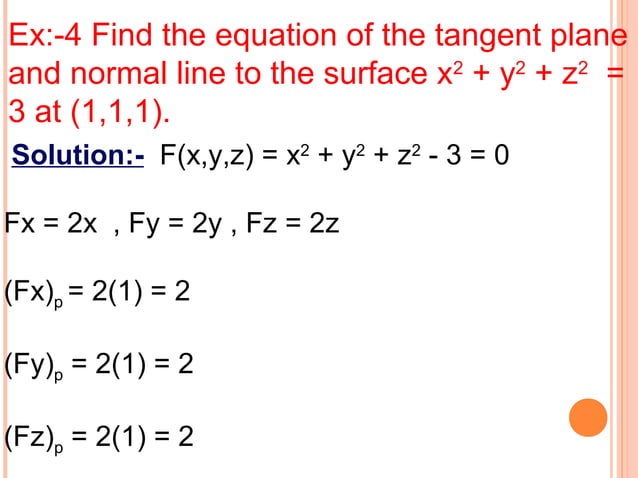 Tangent plane | PPT | Physics | Science