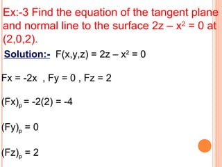 Tangent plane | PPT | Physics | Science