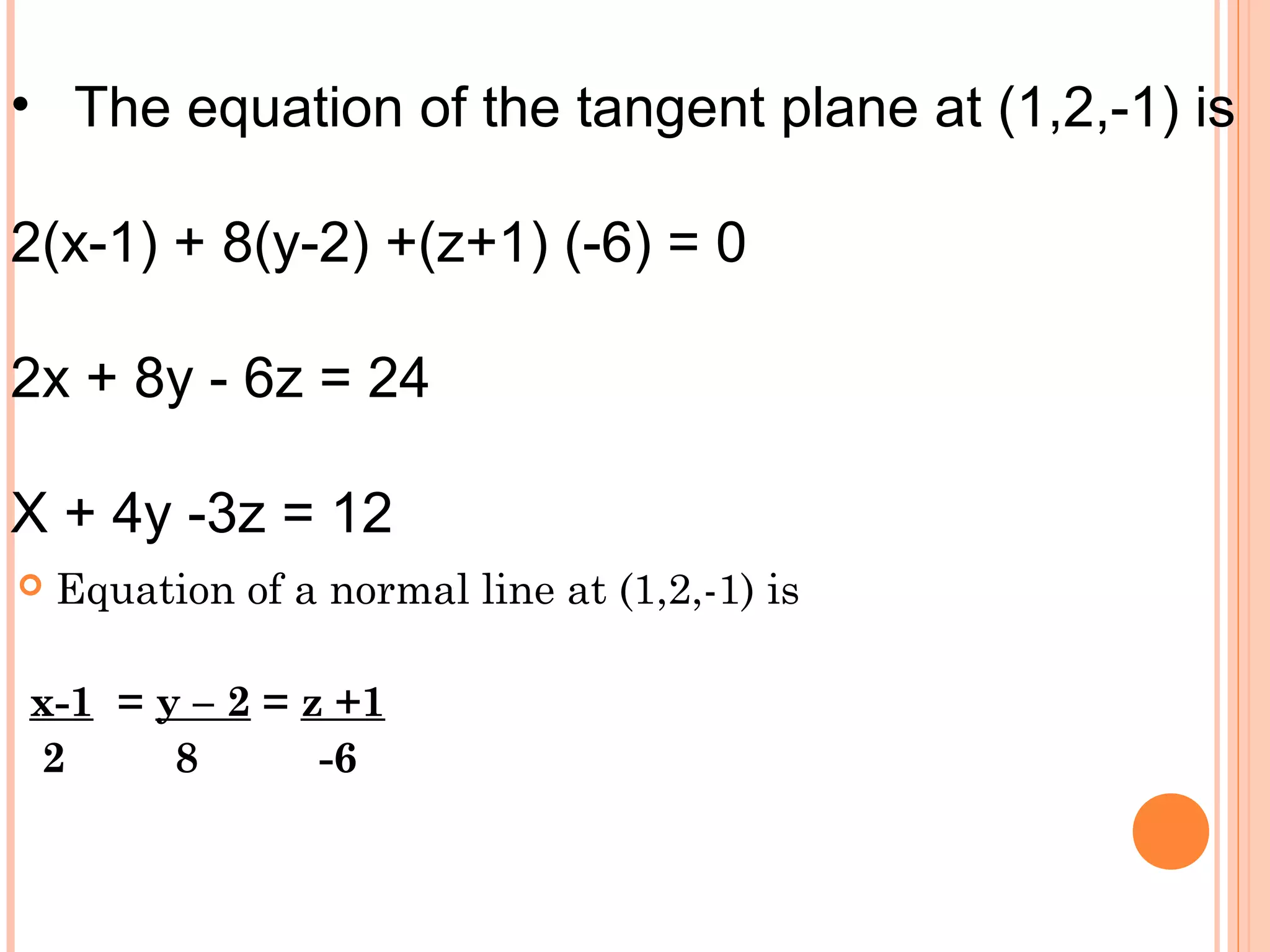 Tangent plane | PPT