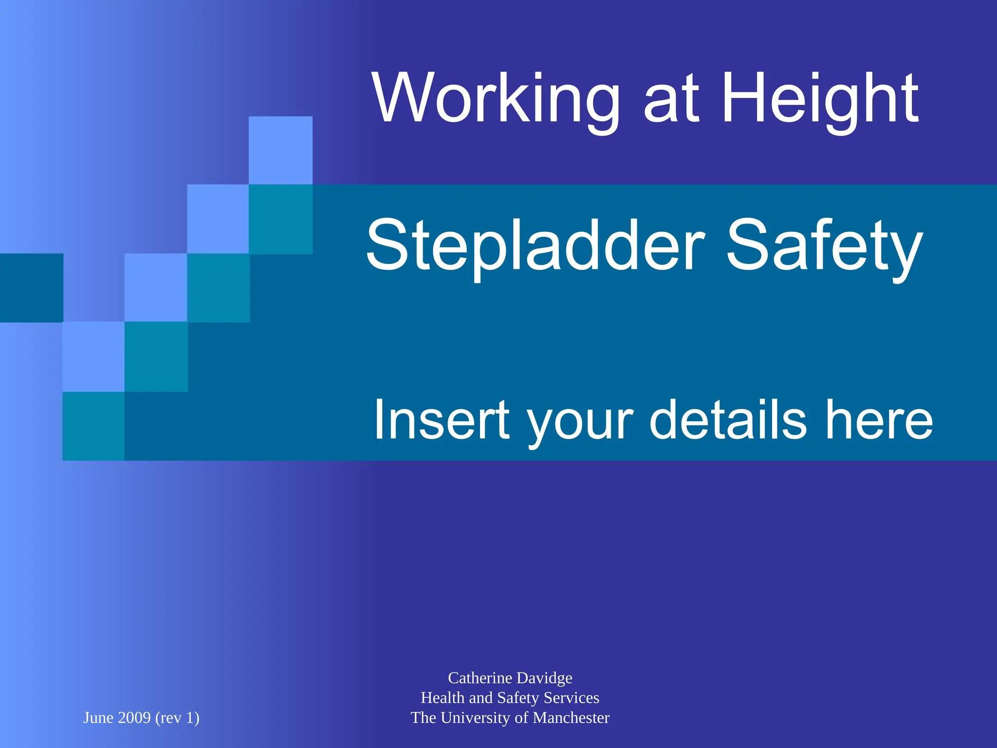 Bekerja pada kondisi Tangga Aman Step ladder.ppt