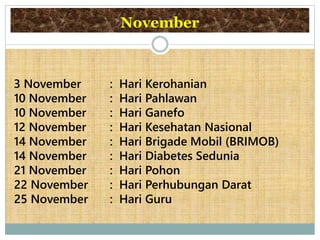Tanggal tanggal penting | PPTX
