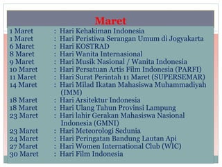 Tanggal tanggal penting | PPTX