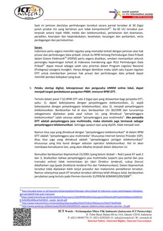 Tanggapan ICT Watch atas RPM OTT | PDF