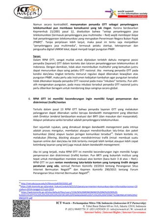 Tanggapan ICT Watch atas RPM OTT | PDF