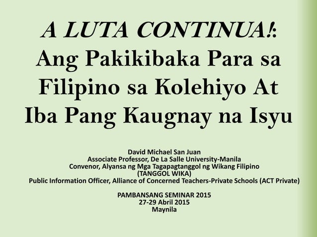 Tanggol wika presentation_-_filipino_sa | PDF