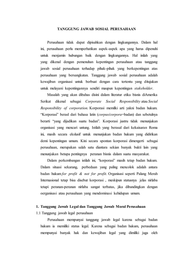Tanggung jawab sosial perusahaan | PDF