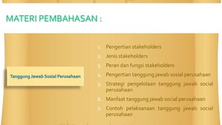 Tanggung Jawab Sosial Perusahaan | PPTX