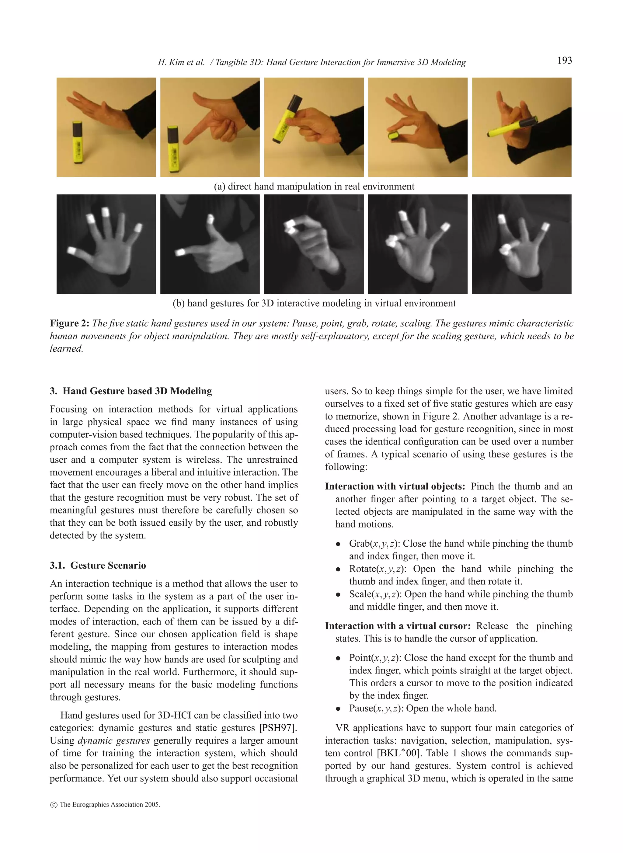 Tangible 3 D Hand Gesture | PDF