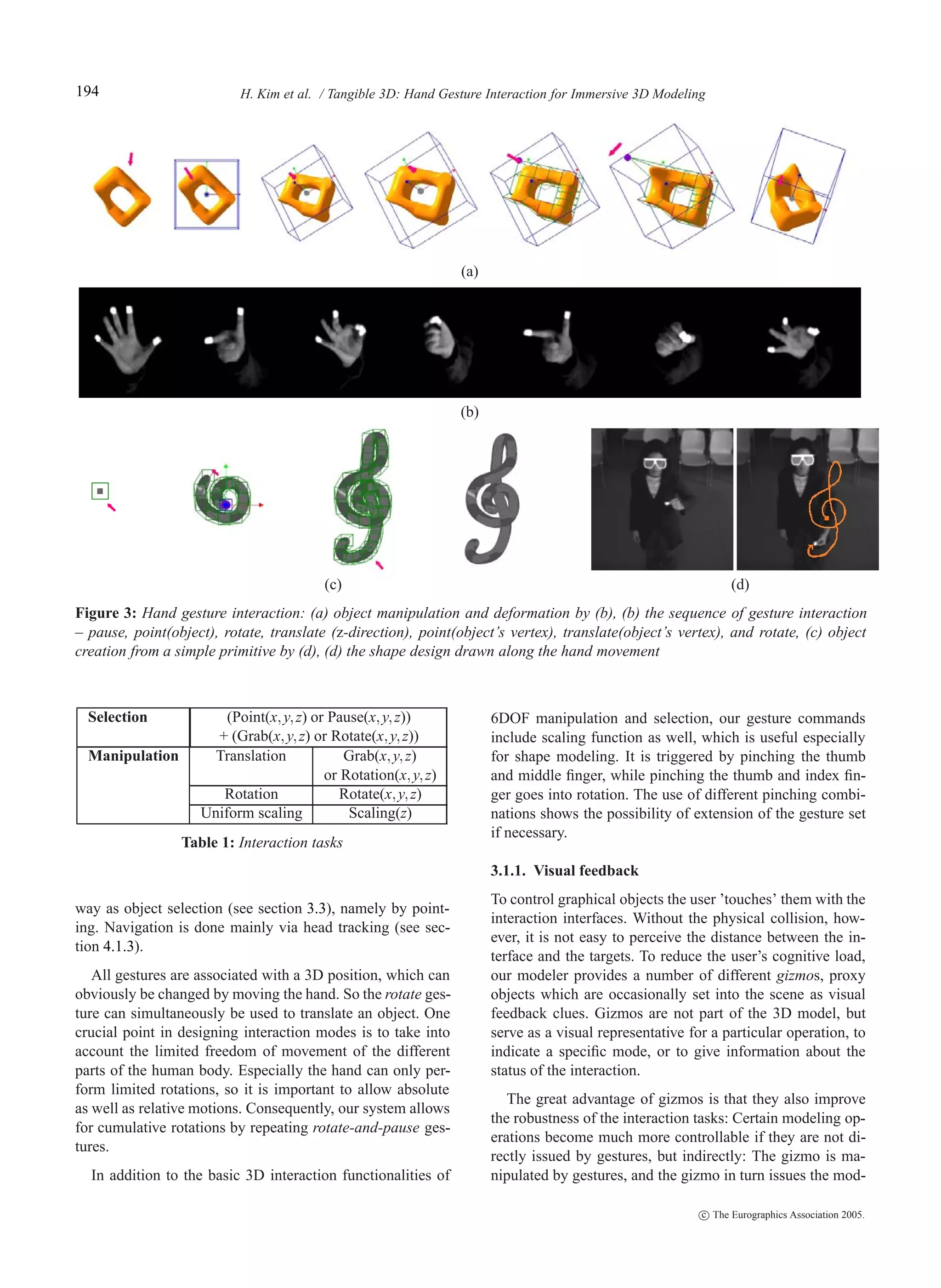 Tangible 3 D Hand Gesture | PDF