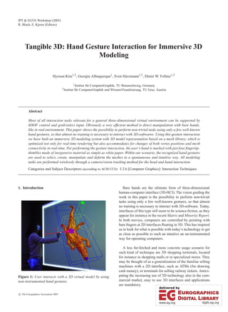 Tangible 3 D Hand Gesture | PDF