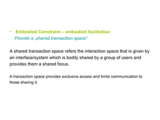 Tangible Interaction Design, Space, And Place | PPT