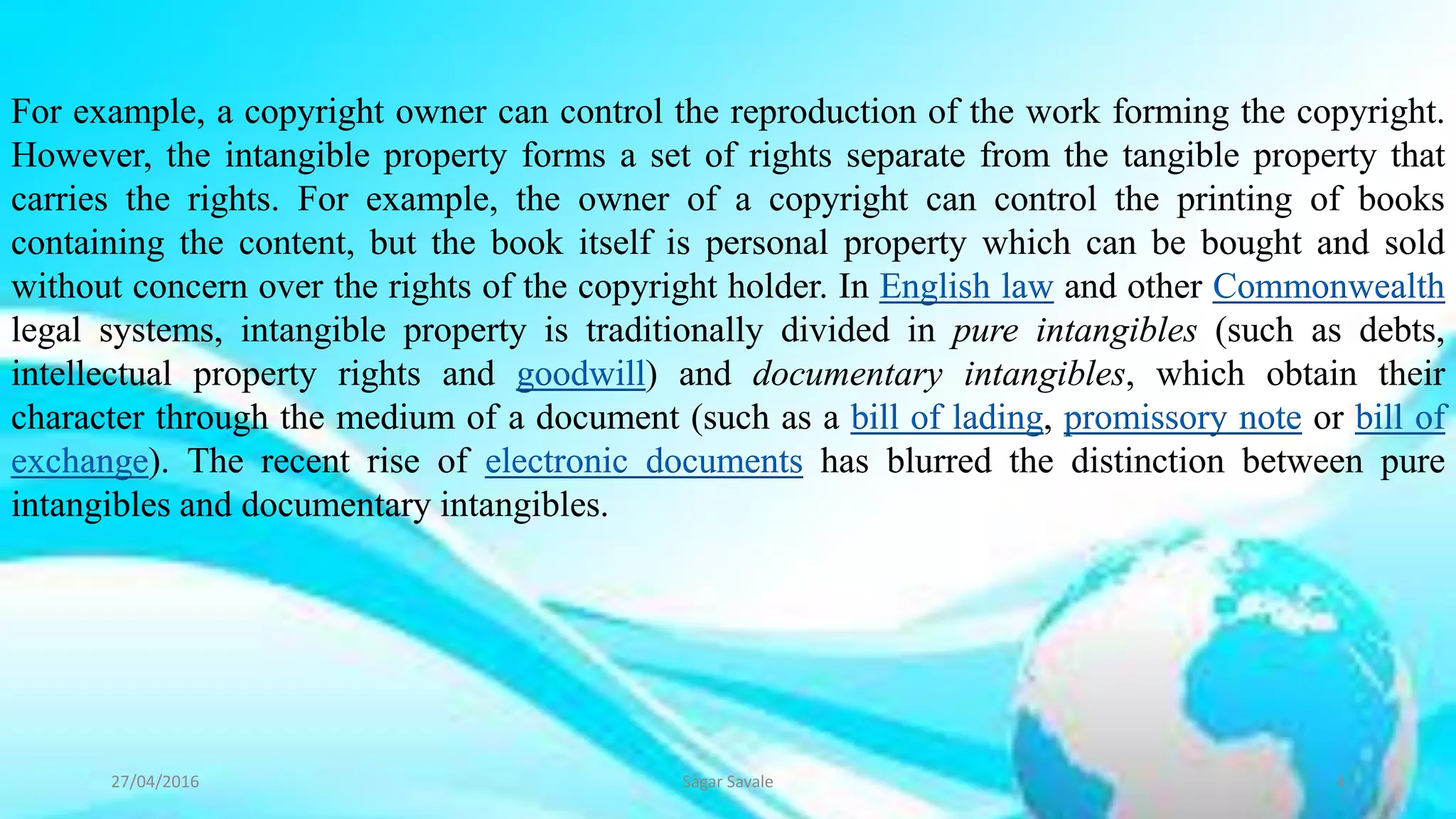 Tangible and intangible property | PDF