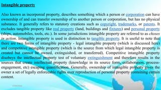 Tangible and intangible property | PDF