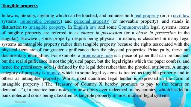 Tangible and intangible property