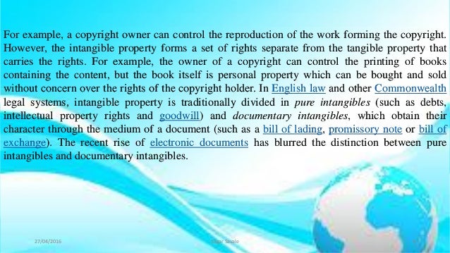 Tangible and intangible property