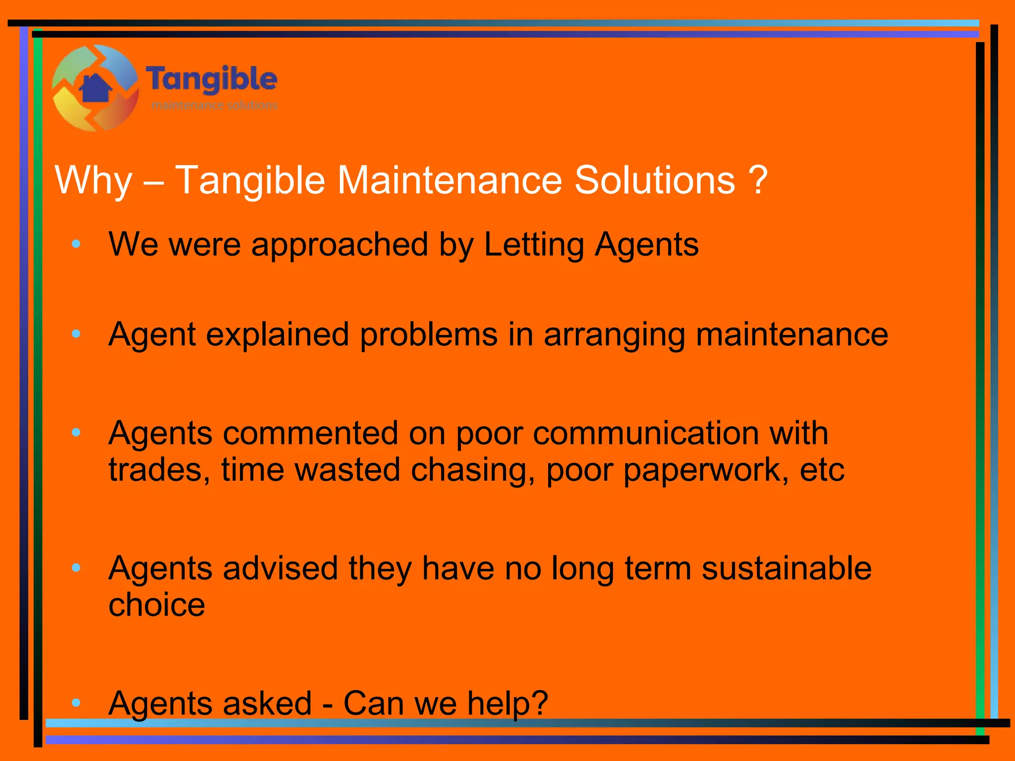 Tangible maintenance solutions presentation | PPT