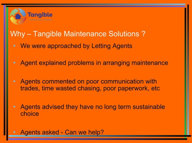 Tangible maintenance solutions presentation | PPT