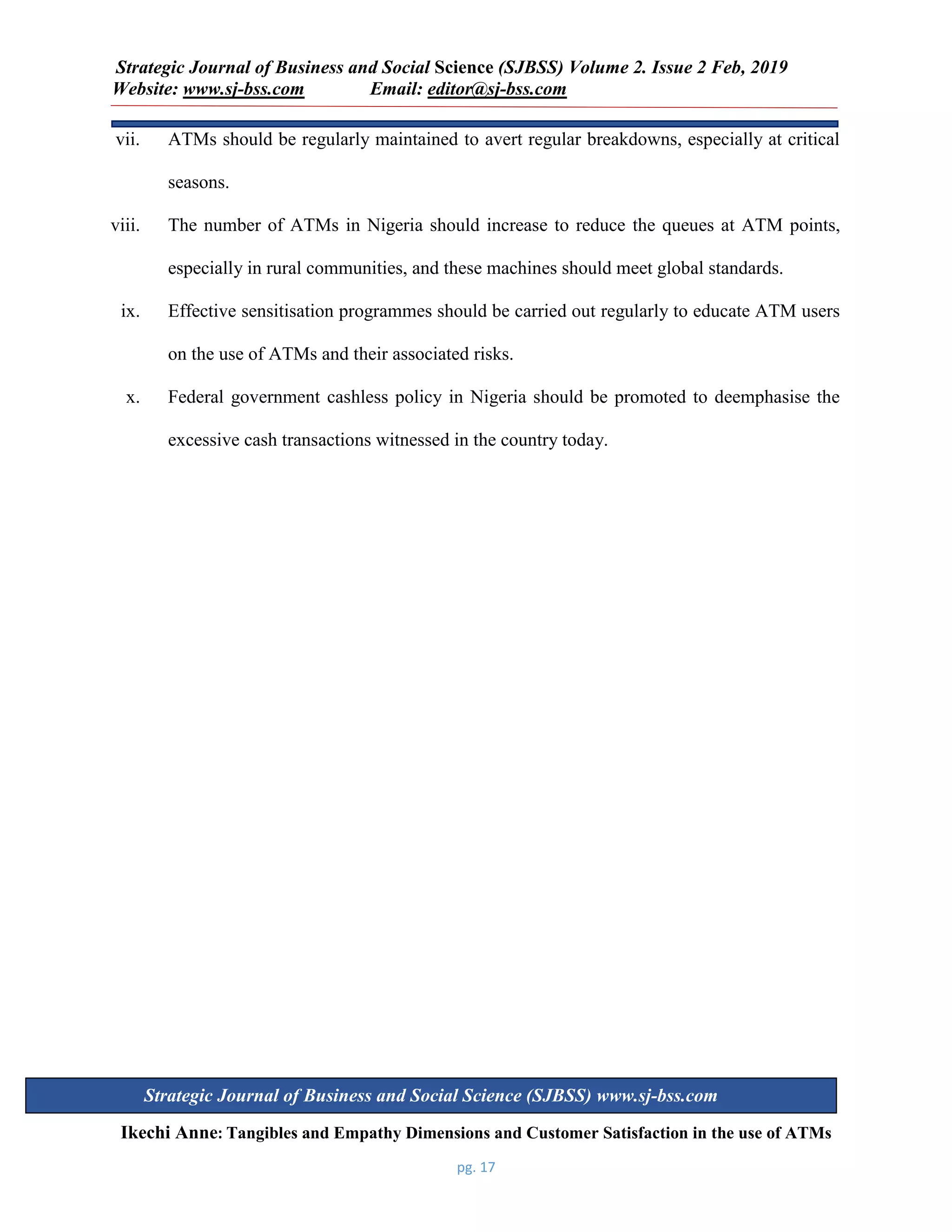 TANGIBLES AND EMPATHY DIMENSIONS (OF SERVPERF MODEL) AND CUSTOMER ...