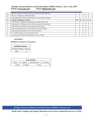 TANGIBLES AND EMPATHY DIMENSIONS (OF SERVPERF MODEL) AND CUSTOMER ...