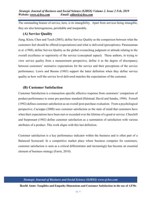 TANGIBLES AND EMPATHY DIMENSIONS (OF SERVPERF MODEL) AND CUSTOMER ...
