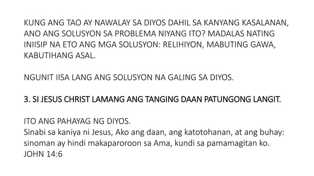 Tanging si JESUS CHRIST ang Tagapagligtas - Tagalog Soul Winning Gospel ...