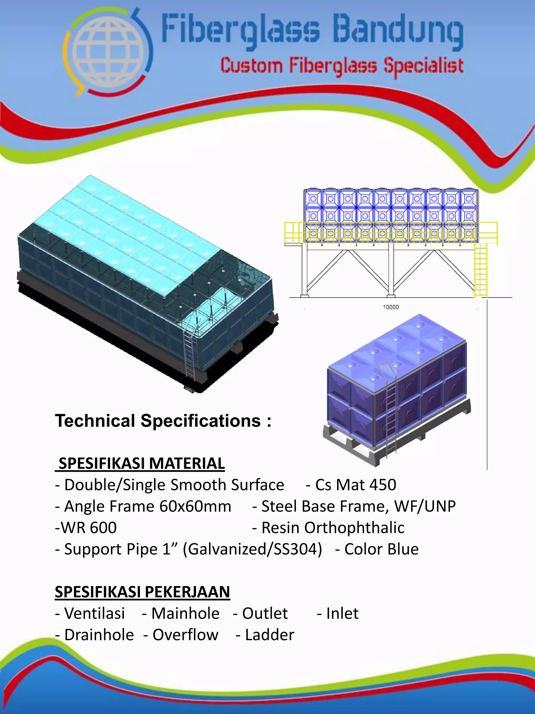 Katalog Tangki Panel Fiberglass - FRP Water Tank | PDF