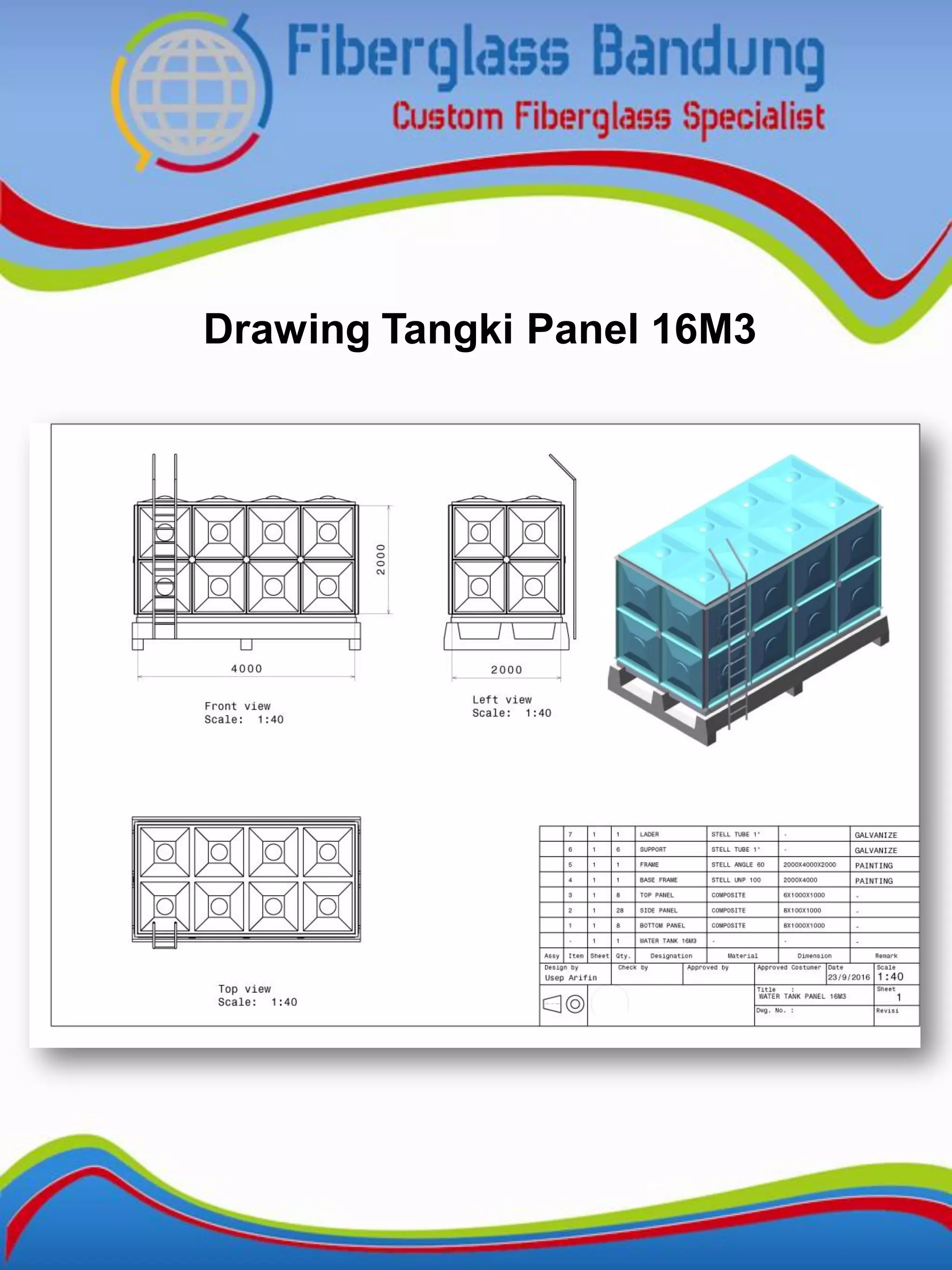 Katalog Tangki Panel Fiberglass - FRP Water Tank | PDF