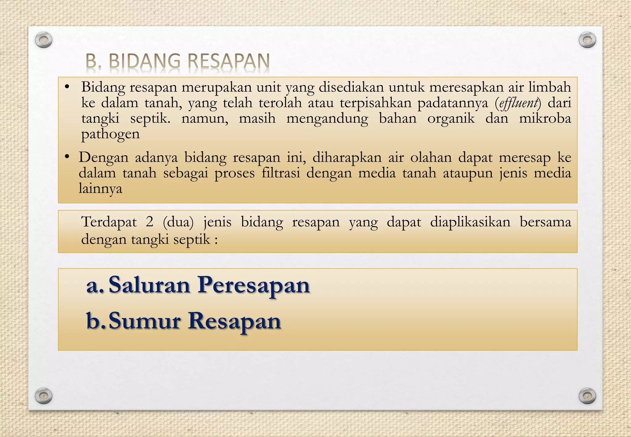 Tangki septik sistem terpisah dengan bidang peresapan | PPTX