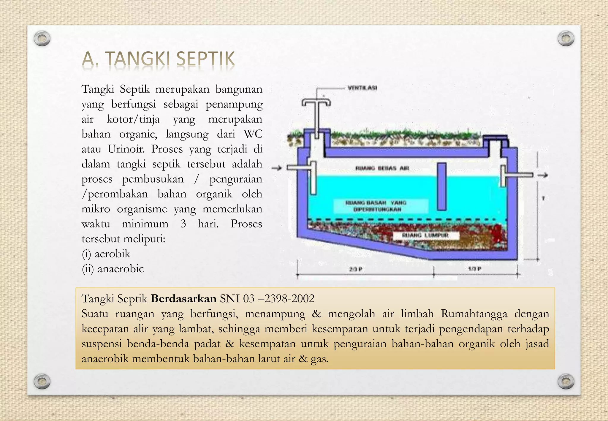 Tangki septik sistem terpisah dengan bidang peresapan | PPTX