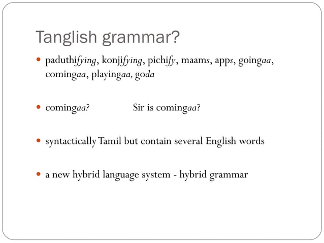Tanglish | PDF