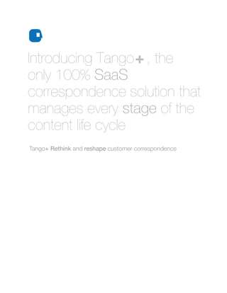 Introducing SaaS CCM and WorkFLOW Management: Tango+ | PDF