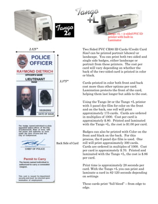 Tango Id Card Creator and Laminator | PDF
