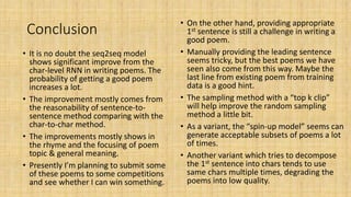 Tang poetry inspiration machine using seq2seq | PPT