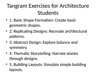 Tangram_Benefits_and_Exercises_123456789 | PPTX