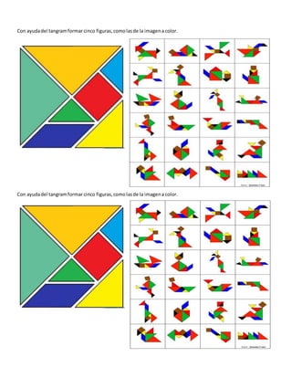 Tangram formar cinco figuras | DOCX