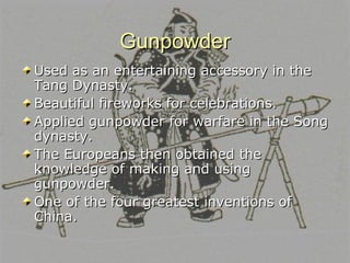 Tang and Song Dynasty Inventions | PPT