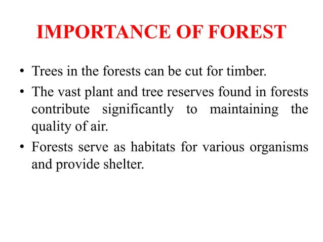 CLASS 7 PPT SCIENCE : FOREST OUR LIFE LINE CBSE | PPTX | Indoor ...