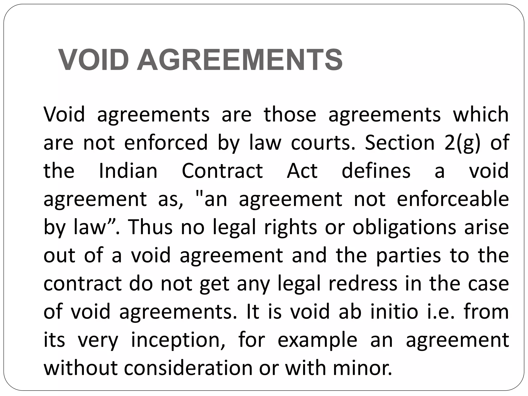 difference between void contracts and void agreement | PPTX