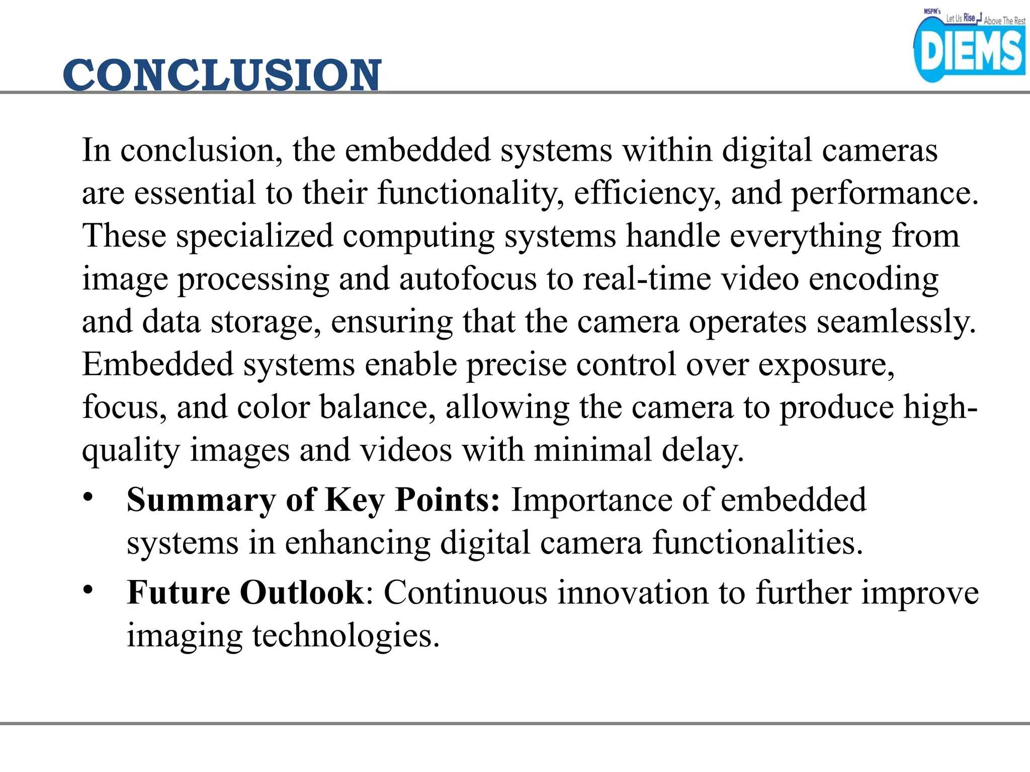 digital camera on bases of embedded system | PPTX