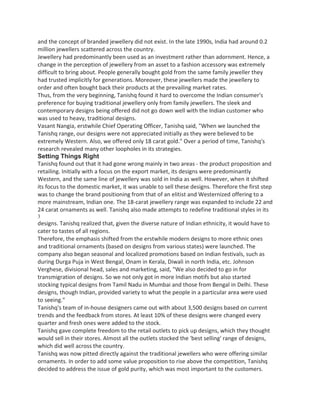 Tanishq the turnaround story | DOCX