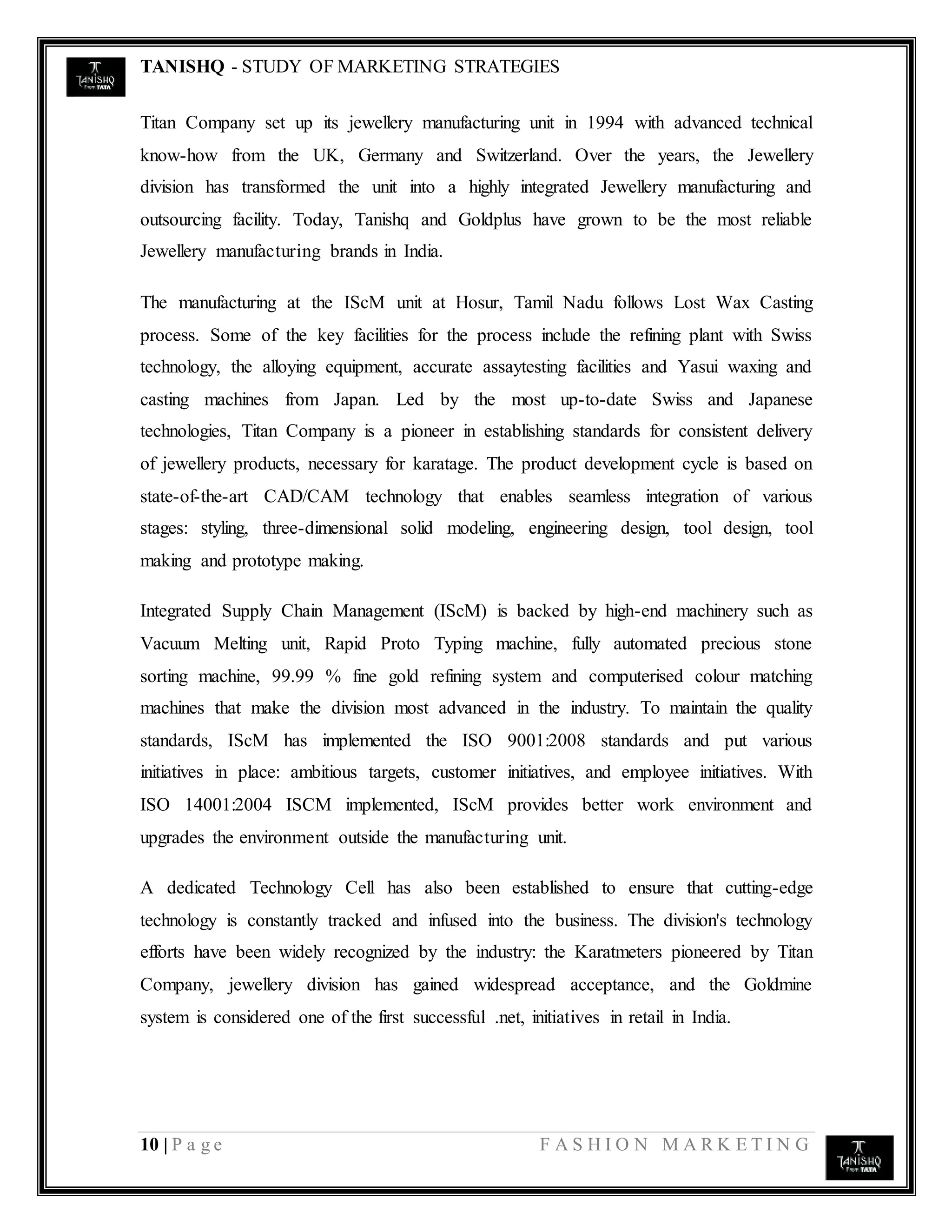 Tanishq Marketing Strategies | DOC