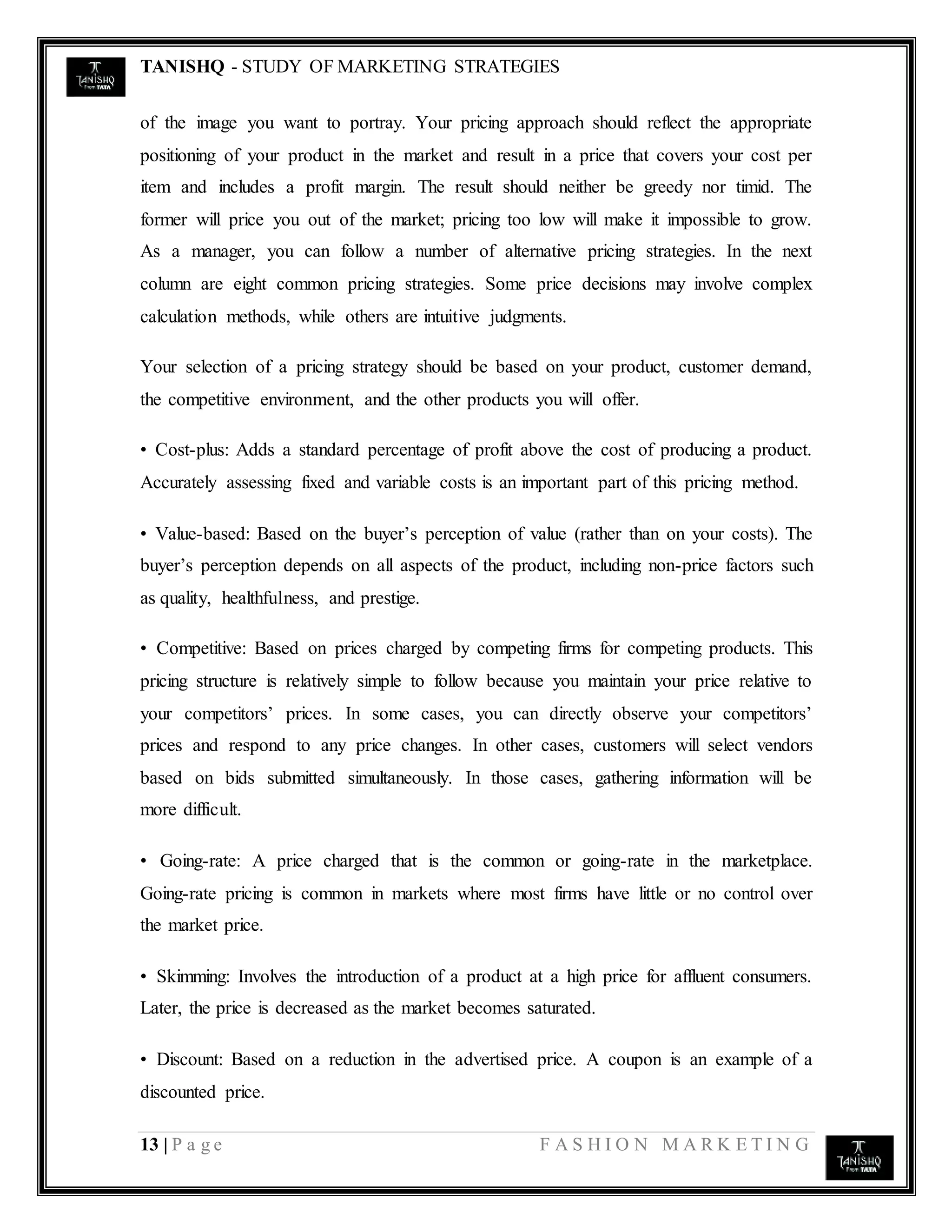 Tanishq Marketing Strategies | DOC