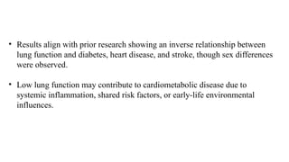 Lung function and onset of cardiometabolic diseases in the longitudinal ...