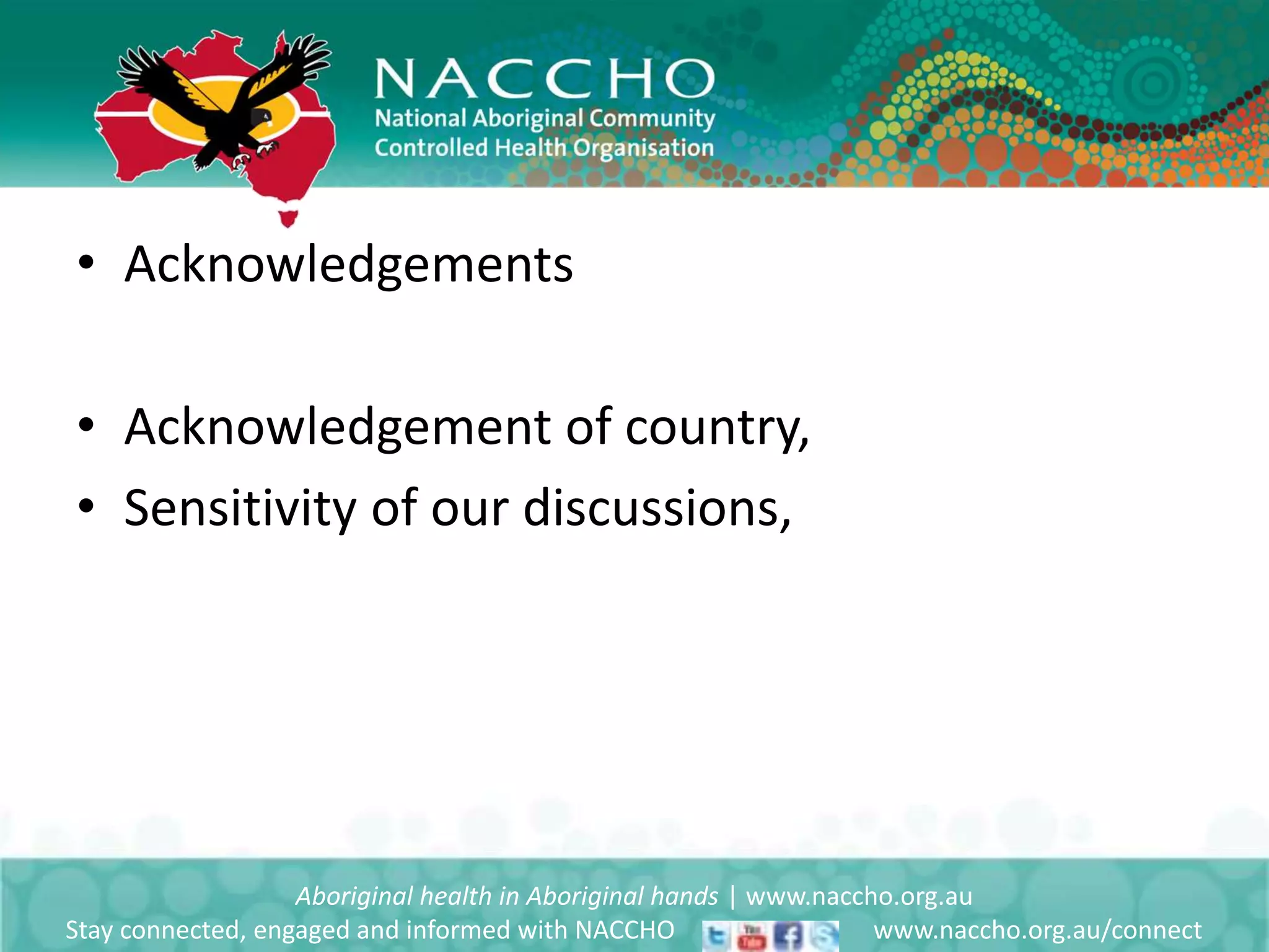 NACCHO 2018 National Conference – Pain Management with Aboriginal and ...