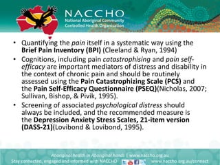 NACCHO 2018 National Conference – Pain Management with Aboriginal and ...