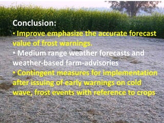 Crop Damage due to Frost across two Diverse Agro-environments | PPT