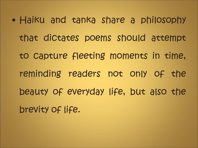 Tanka and haiku discussion | PPT | Poetry | Books and Literature