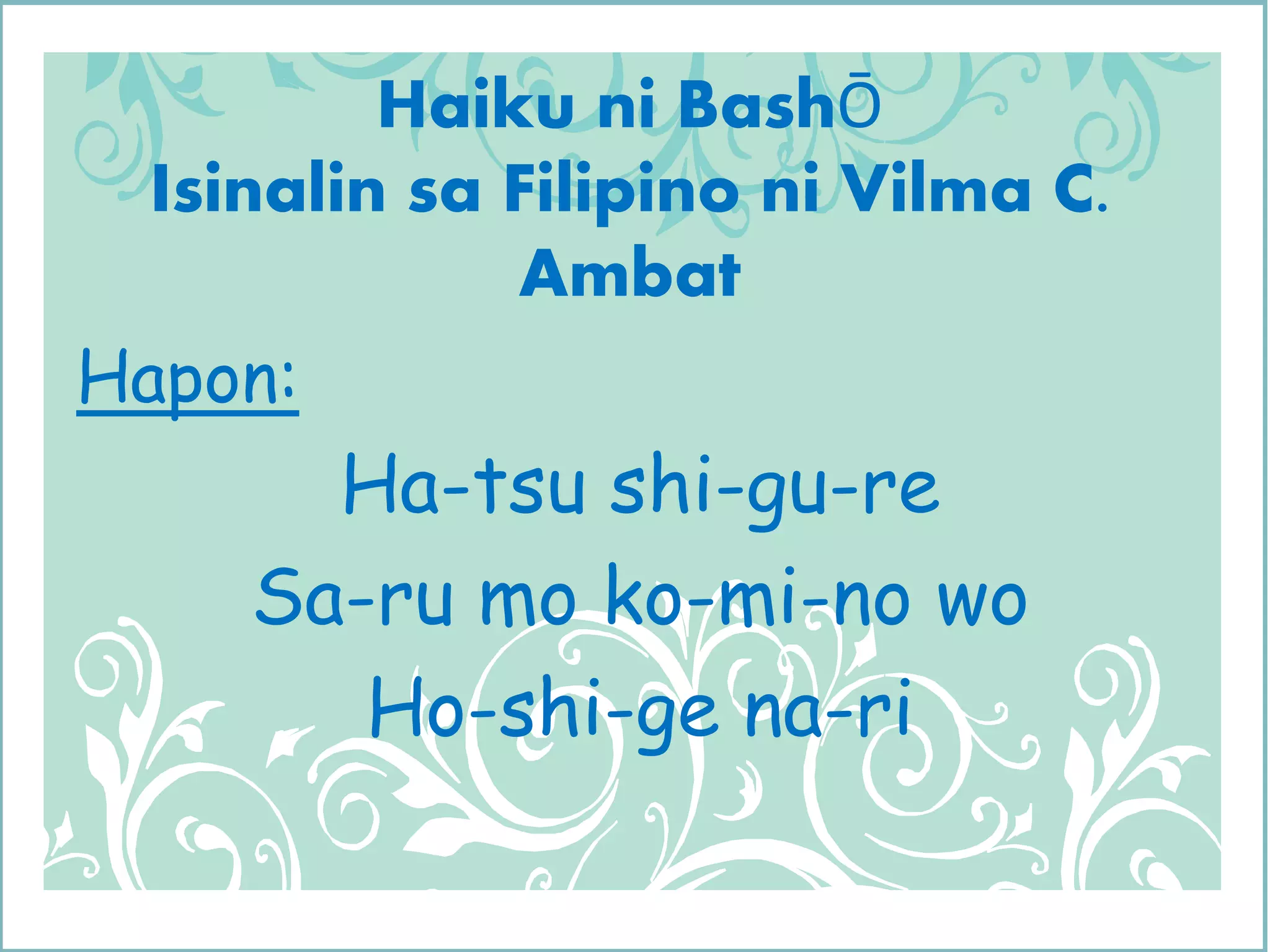 Tanka at Haiku | PPTX