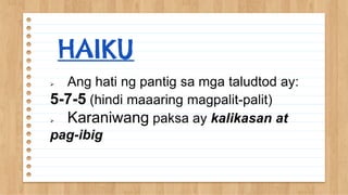 Tanka at haiku | PPTX