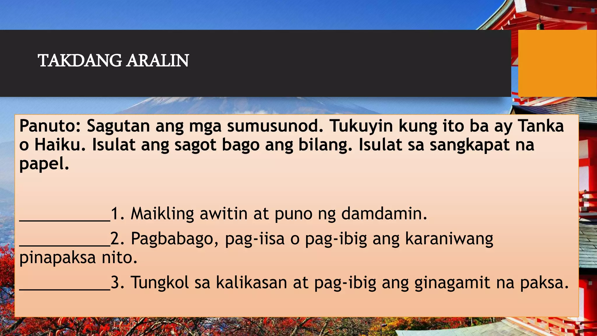 Tanka at Haiku | PPTX